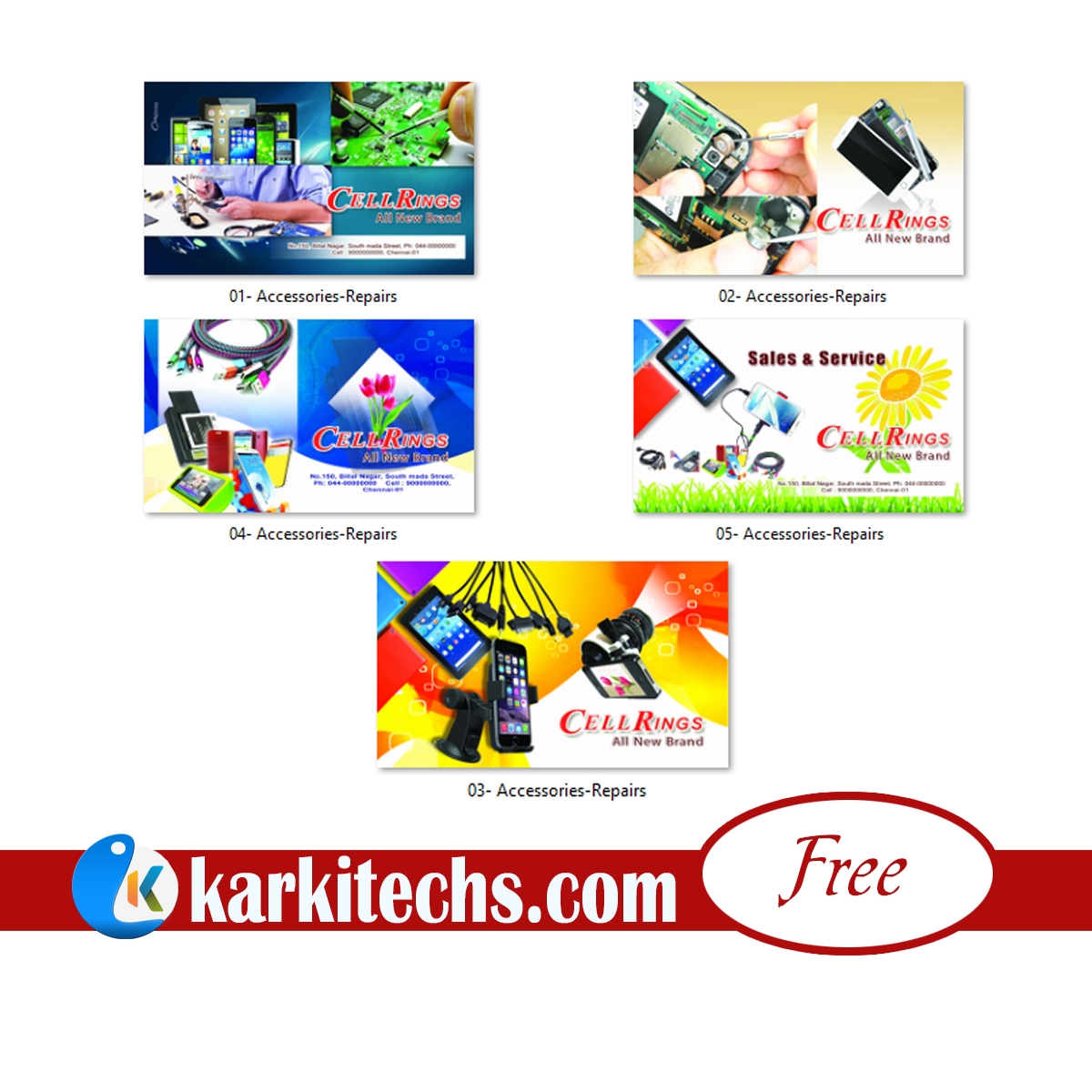 Free Cell- Accessories-Repairs Shop Flex Psd Download - Karki Techs