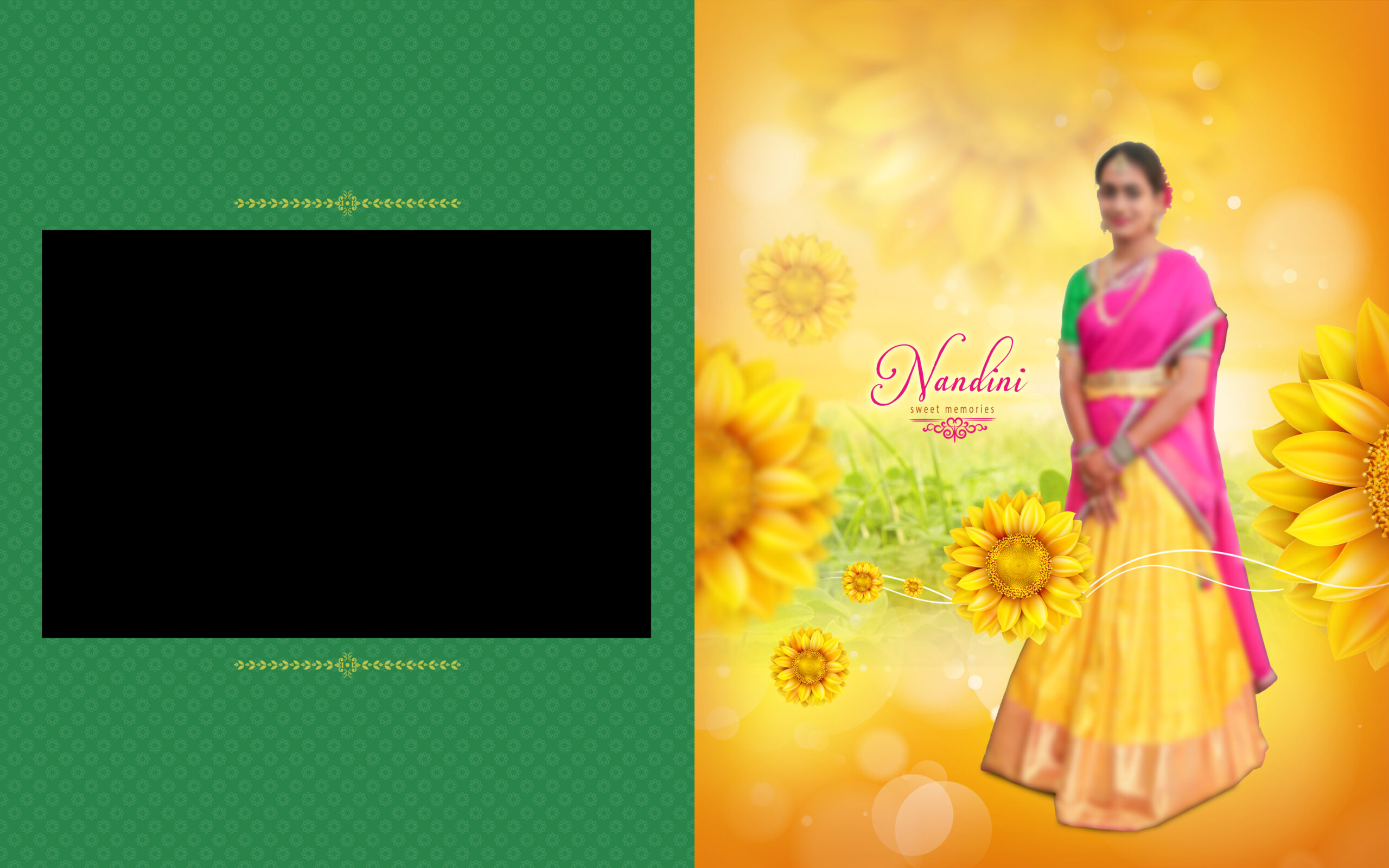 #3-Half Saree Album PSD template - Karki Techs