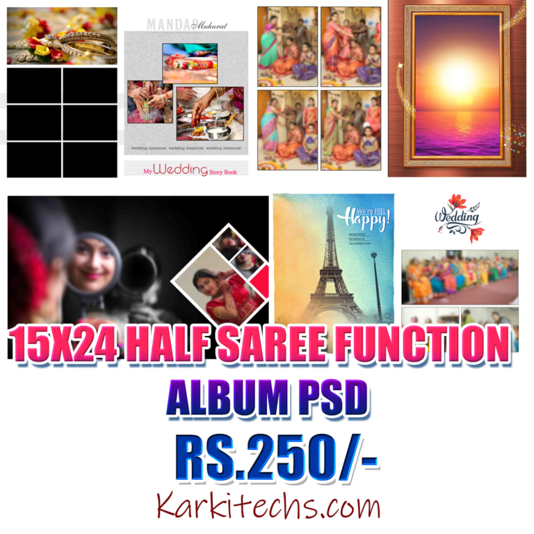 12x36 Half Saree Event Album Design - PSD Collection (2025 Edition)