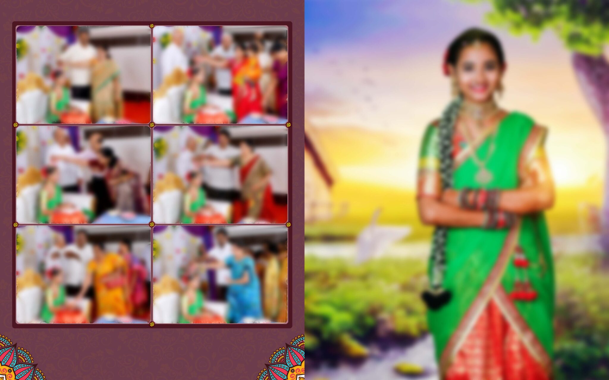 #10-Half Saree Album PSD template - Karki Techs