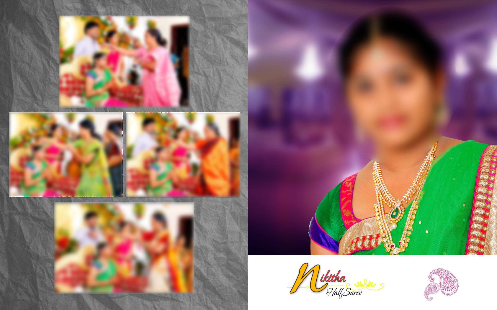 #24 -Half Saree Album PSD template - Karki Techs