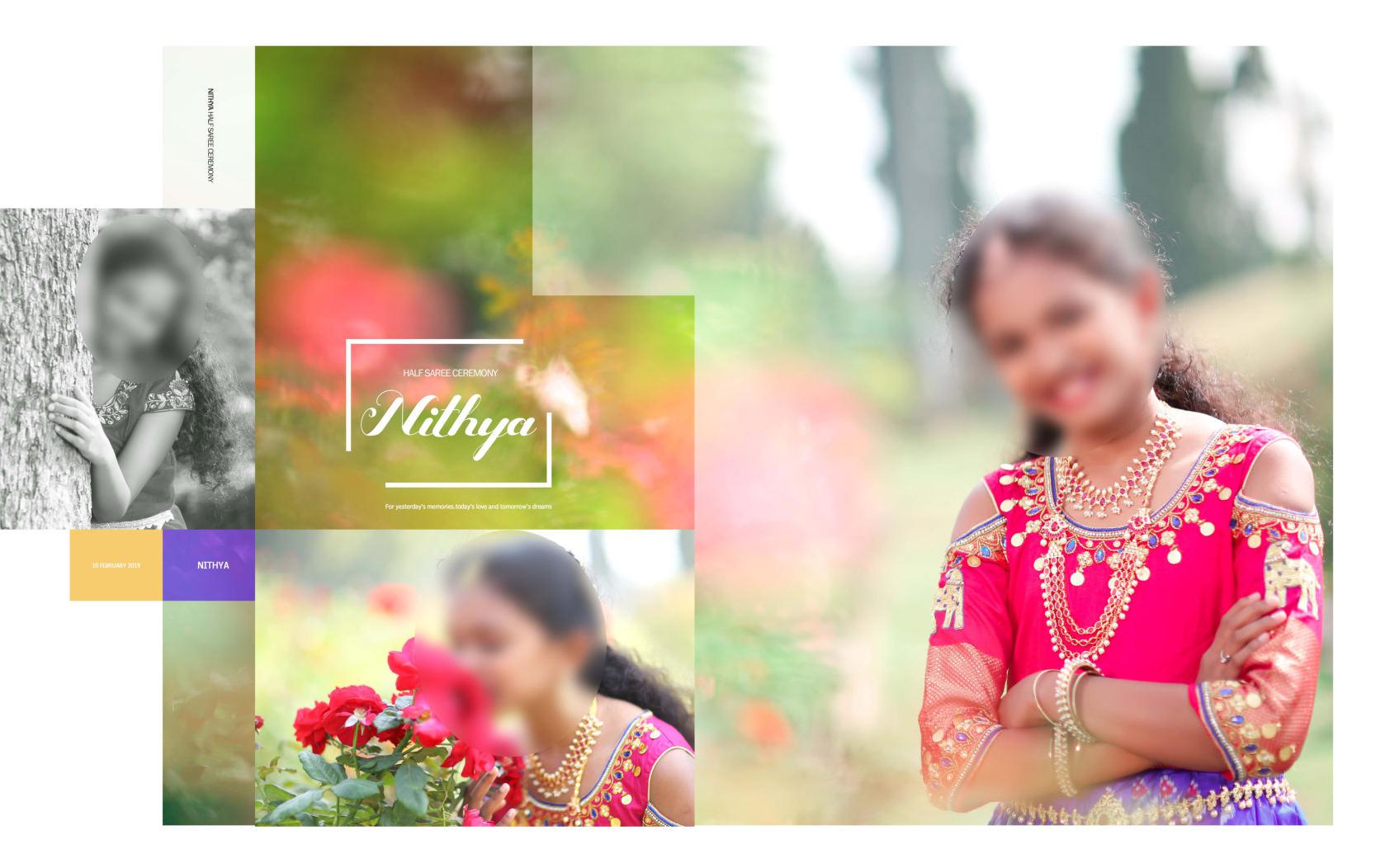 #20 -Half Saree Album PSD template - Karki Techs