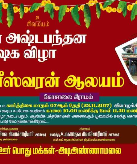 Customizable Photoshop Design File for temple event (Thiru Vizha)