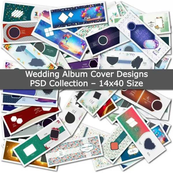 Wedding Album Cover Designs PSD Collection – 14x40 Size