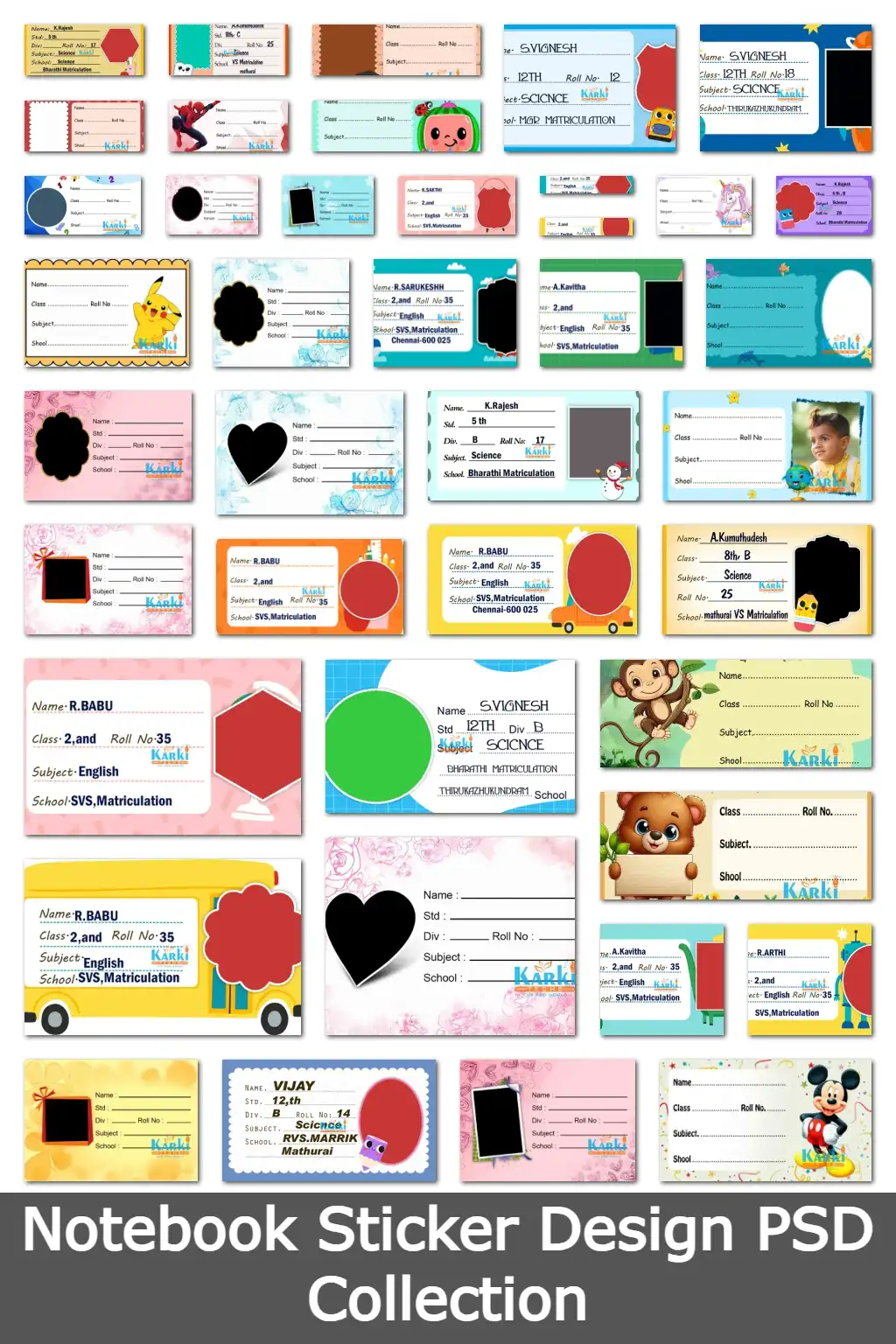 Notebook Sticker Design PSD Collection [Editable Photoshop Files ...