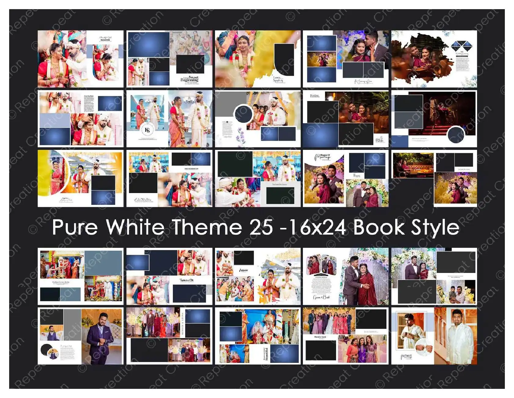 Premium Creative Wedding Album Collection – 16x24 Book Format