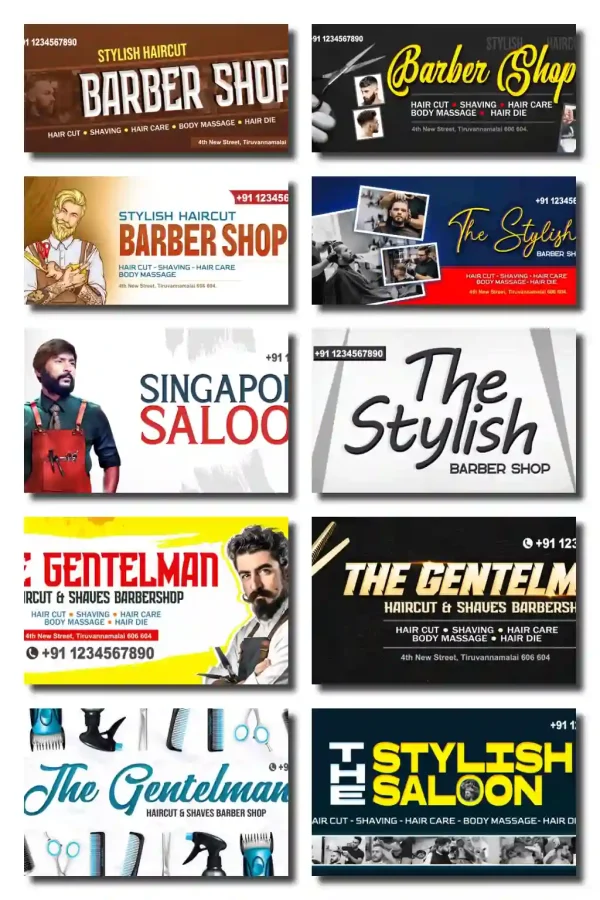 Saloon Shop Flex Design PSD Collection – Barber Banner PSD
